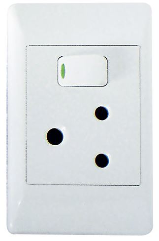 16A Switched Socket Outlet 2X4 With White Cover Plate – STEP Building ...