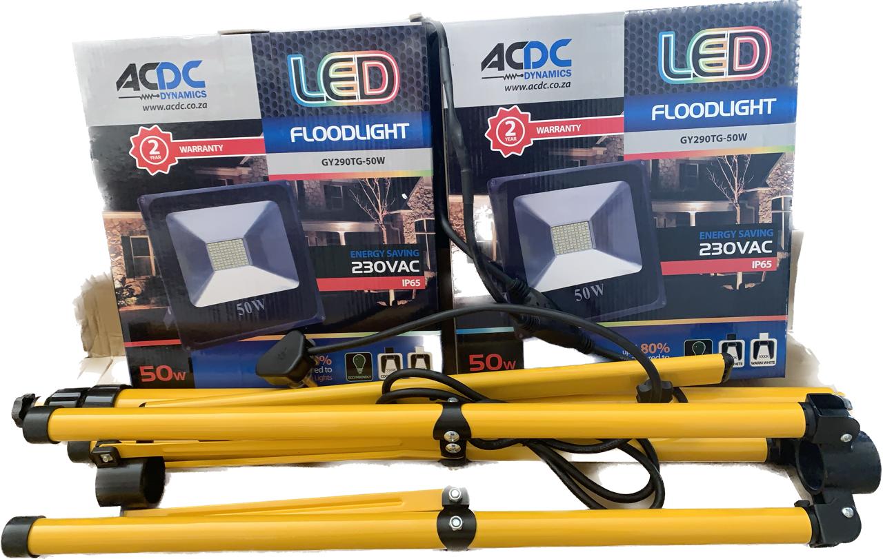 2x50W LED FLOODLIGHT +STAND 2000x295MM 6400K DAYLIGHT – STEP Building ...