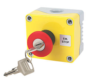 Pushbutton Stn E-Stop (Key Release) – STEP Building Supplies